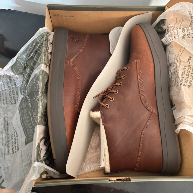TIMBERLAND DAVIS SQUARE WP Warm Lined Chukka Boots Rust Leather A2G65 ...