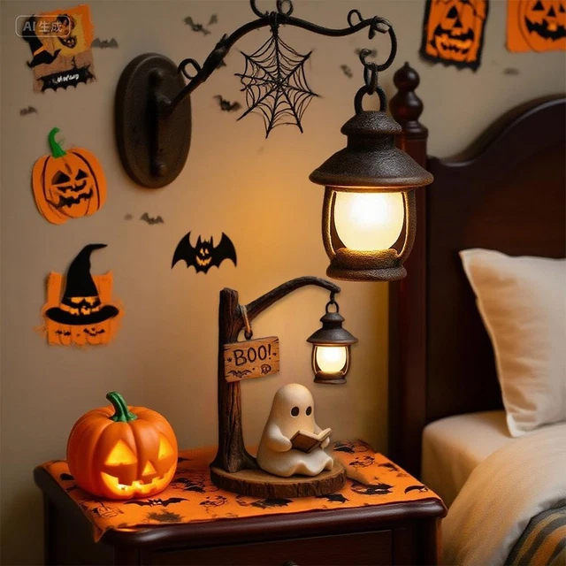 BOO! CUTE STREET Light Ghost Reading Lantern Halloween Night Light ...