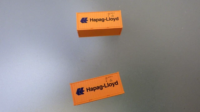 N SCALE 20' Cargo Shipping Container Load Set of 2 Hapag-Lloyd * JTC ...