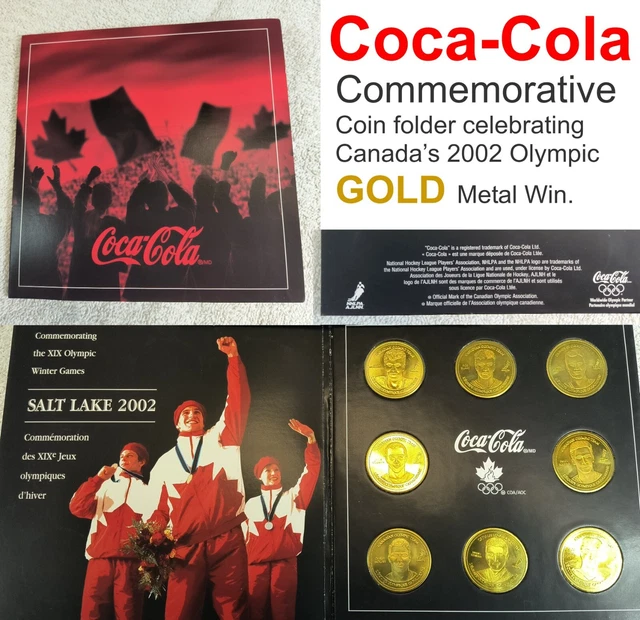 2002 COCA COLA Salt Lake City Cdn Hockey Olympic 8 Coin Folder –Lemieux ...