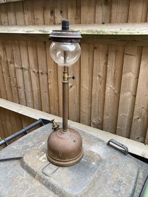 TILLEY TABLE LAMP Corinthian Stem In Brass Original With Glass Hendon £ ...