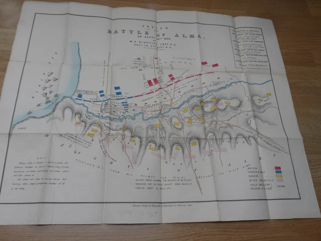 BATTLE OF ALMA map, 1854. Map by M. A. Biddulph. Sevastopol. £45.00 ...