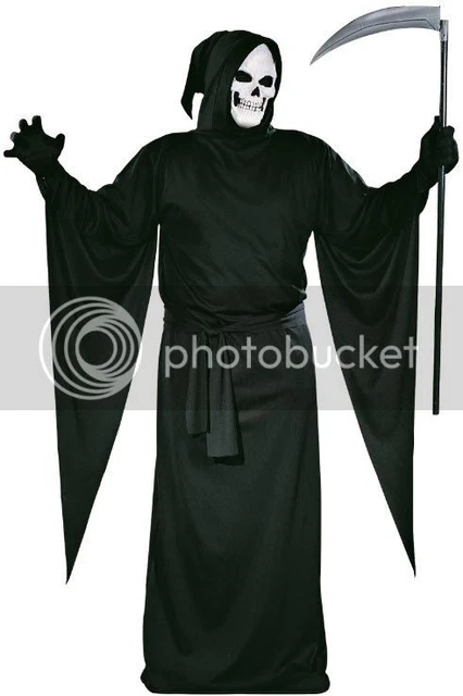 HERREN ERWACHSENE SCARY Böse Sensenmann Kostüm Outfit EUR 21,81 ...