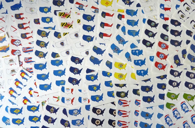 MINI STICKER PACK , Self-Stick US State Self-Adhesive Flag Labels £2.30 ...
