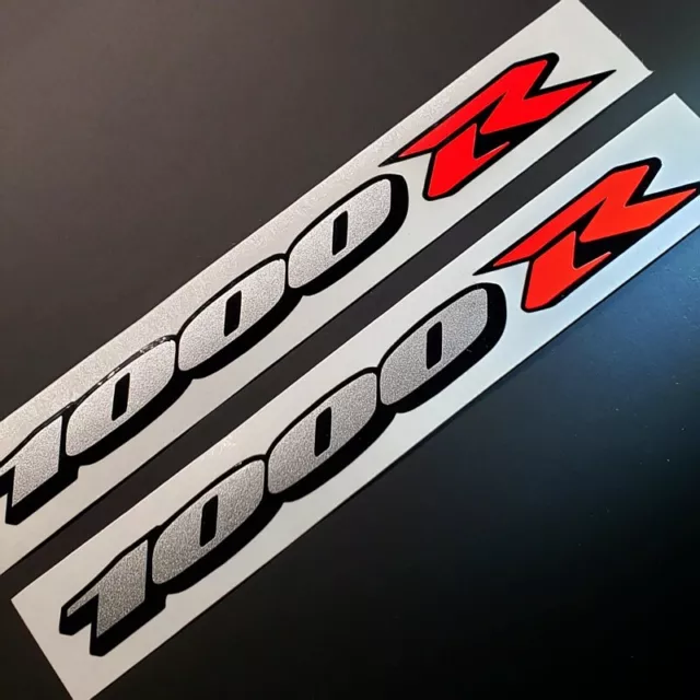 1000R NEON FLUORESCENT red silver metallic decal decals sticker s 1000 ...