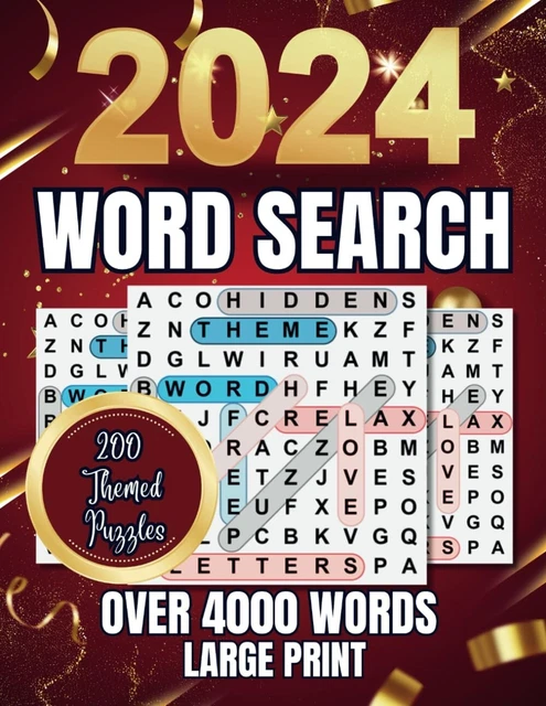 2024 WORD SEARCH book large print for adults 4000 + words 200 themed £6 ...