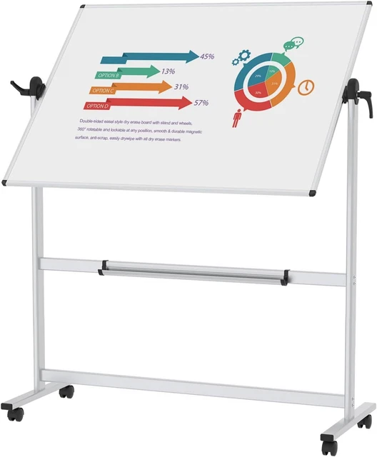 VIZ-PRO DOUBLE-SIDED MAGNETIC Revolving Mobile Whiteboard £89.90 ...