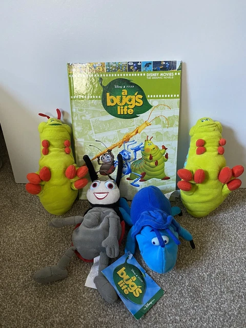 DISNEY A BUG'S Life Set Of 4 Plush Beanies & Book Heimlich Francis Dim ...