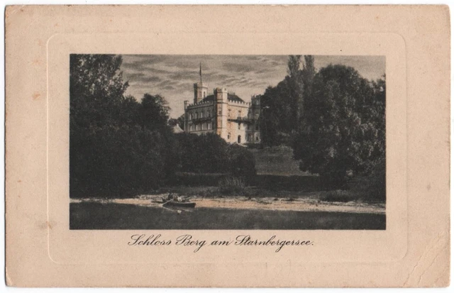 ALTE AK BERG, Schloss Berg am Starnberger See, gelaufen 1925 EUR 2,99 ...