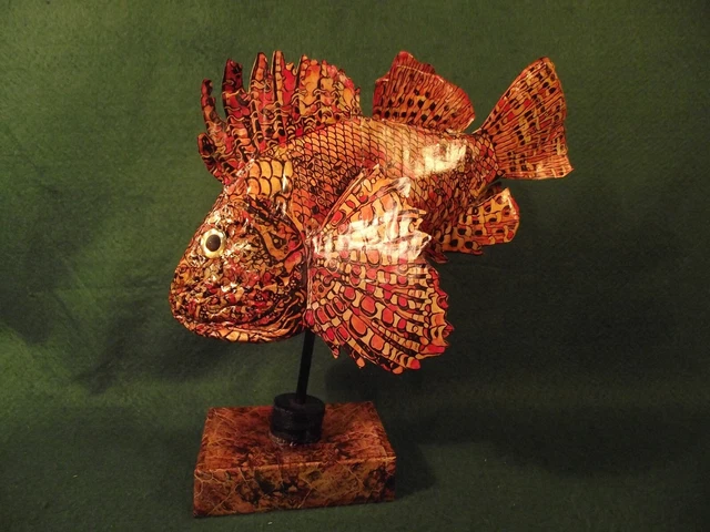 ANTIQUE VINTAGE STYLE Paper Mache Marine Sea Lump Fish Figure Art ...