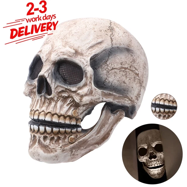 HALLOWEEN PARTY LATEX Headgear Helmet Skull Mask Prop Full Head Movable ...