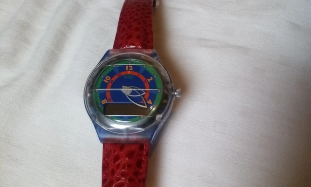 SWATCH UHR THE Beep Numeric Scall PAN 203-3 Moving Times Model 155.172 ...