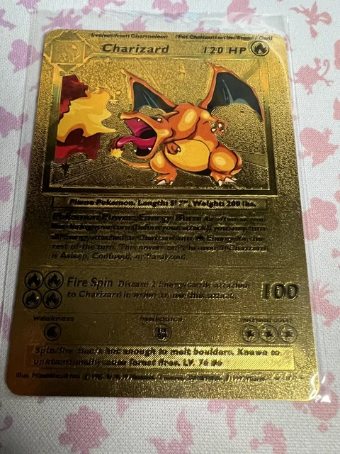 CARTA POKÈMON FAN-ART: Charizard - GOLD CARD EUR 10,00 - PicClick IT