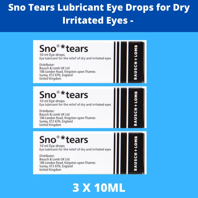 SNO TEARS LUBRICANT Eye Drops for Dry Irritated Eyes - 3 x 10ml £9.99 ...