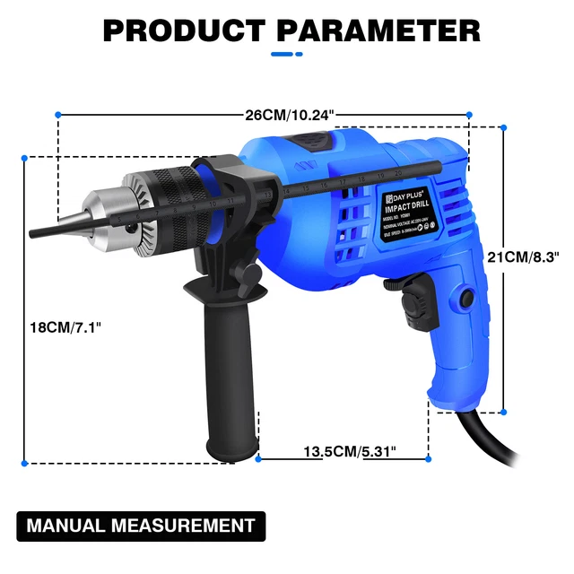 HAMMER DRILL 240V 1500W Heavy Duty Corded Electric Impact Drill With ...