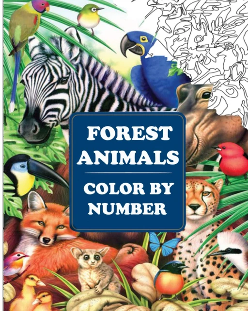 FOREST ANIMALS COLOR by Number: an Adult Coloring Book with Fun, Easy ...