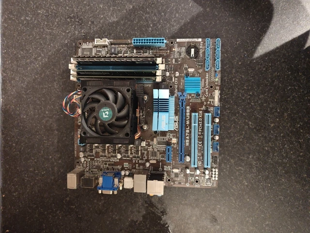 ASUS AM3+ M5A78L-M/USB3 Motherboard + AMD FX4300 + 8 GB RAM £5.00 ...