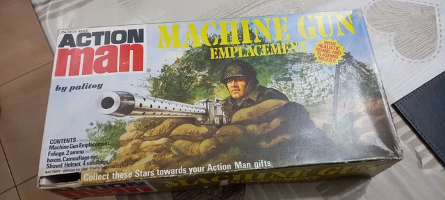 VINTAGE ORIGINAL 1970’S ACTION MAN Figure Machine Gun Emplacement Set ...