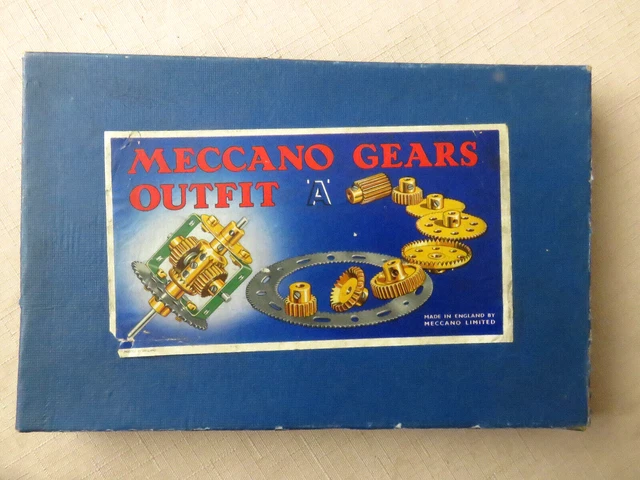MECCANO GEARS OUTFIT “A” 1950's. IN ORIGINAL BOX, EXTRA GEARS ...