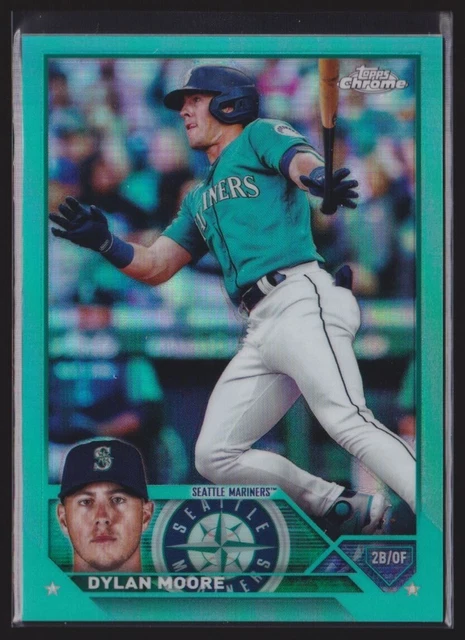 MISE À JOUR chrome 2023 Topps réfracteur aquatique Dylan Moore /199 ...