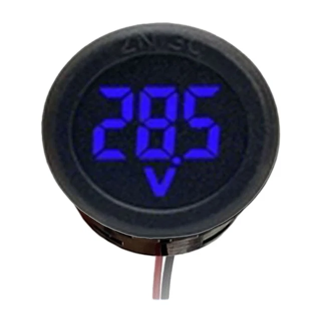EASY TO READ Round Car Voltmeter with LED Digital Display for DC4100V ...