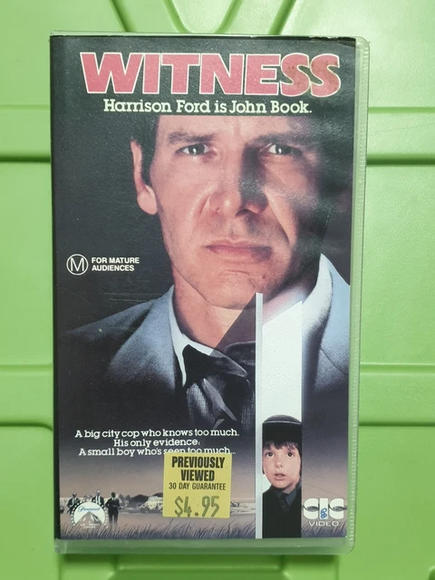 WITNESS VHS 1985 Peter Weir Harrison Ford Drama Thriller Watched Works ...
