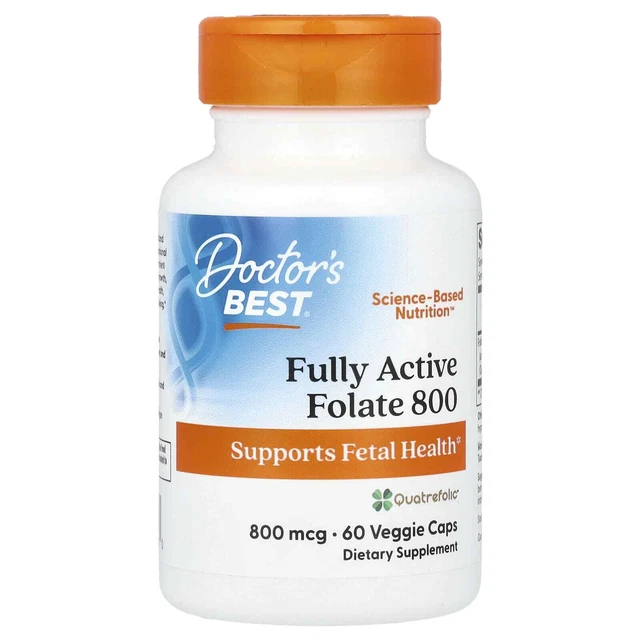 DOCTOR'S BEST FULLY Active Folate 800 with Quatrefolic 60 Veggie Caps £ ...