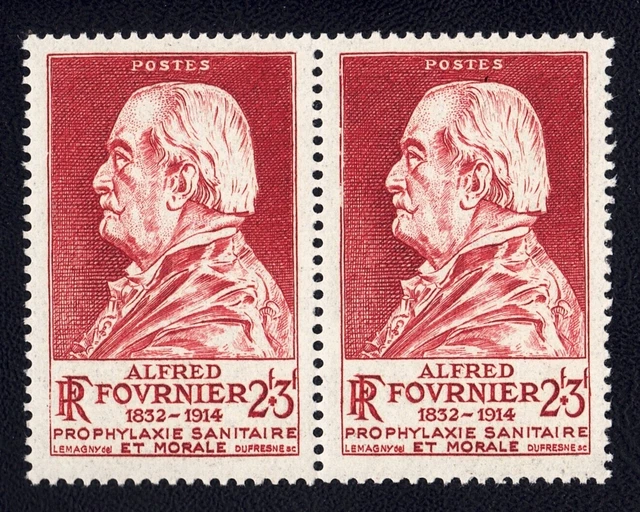 FOURNIER N°: 748 c VARIÉTÉ ( RARE PAIRE DU TYPE I ET II SE TENANT ...