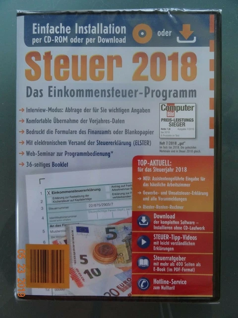 NEUE ALDI STEUER CD2018 Einkommenssteuer Programm Steuererklärung ...