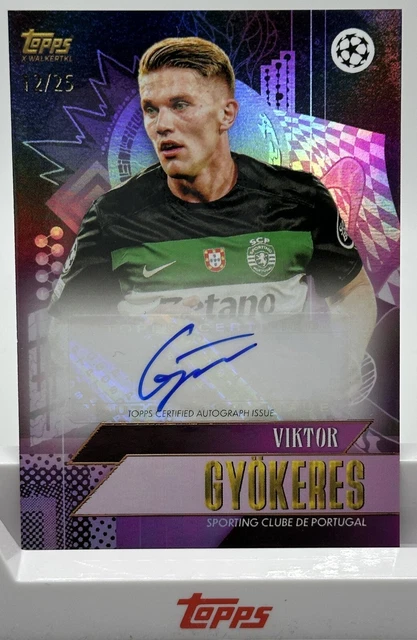 TOPPS UCC ‘GOLD’ 2024/25- Viktor Gyökeres (Sporting CP) signed L/Ed Card 12/25 £394.32 - PicClick UK