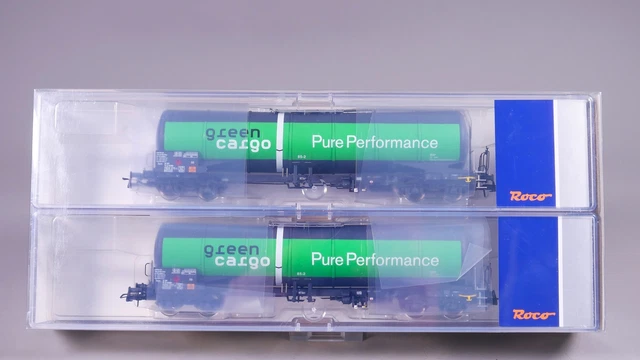 H0 DC ROCO 76026 Kesselwagen-Set Zacns Green Cargo in OVP #2BB_56 EUR ...