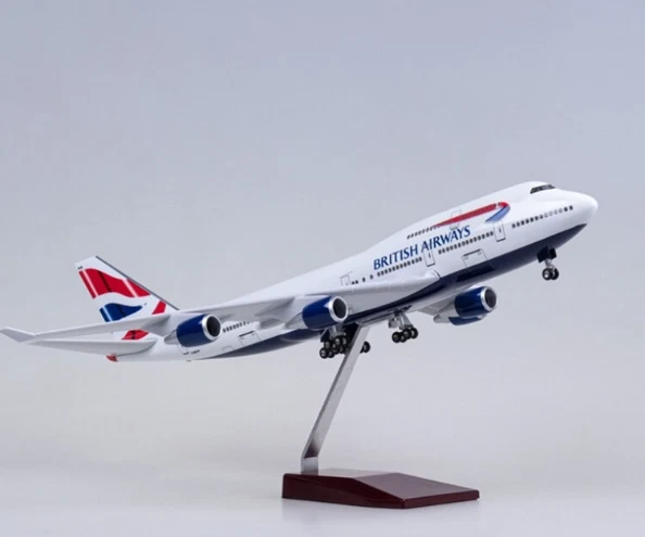 47CM B747 BOEING British Airways BA With Wheels Aircraft Plane Model ...