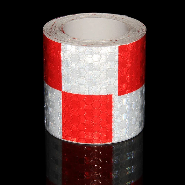 REFLECTOR FILM REFLECTOR Tape Self Adhesive Warning Sticker Red-White ...
