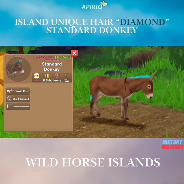 WILD HORSE ISLANDS 💎 IUH Diamond Standard Donkey💎 INSTANT DELIVERY! £18 ...