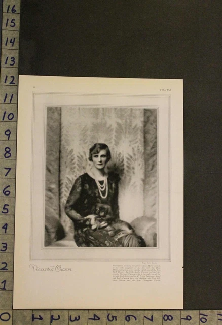 1926 MARY CURZON Viscountess Curzon Earl Howe Montagu Wedding Photo ...