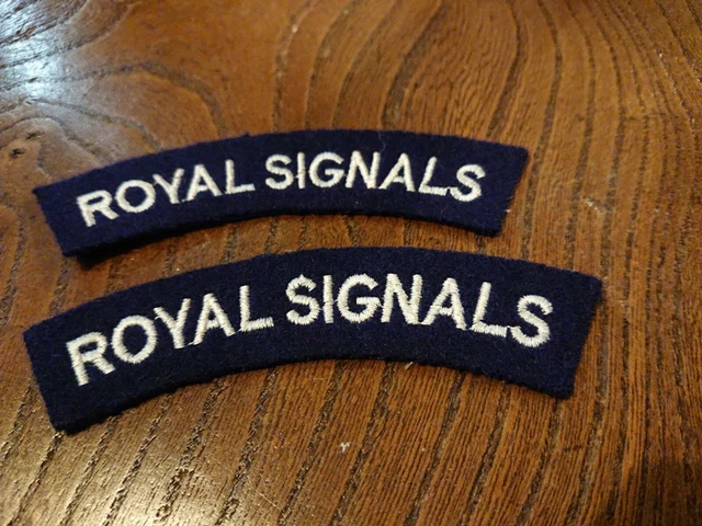BRITISH ARMY WW2 ROYAL SIGNALS Shoulder Titles REPRODUCTION x2 £8.00 ...