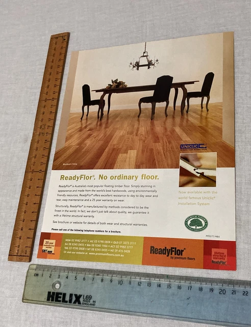 MAGAZINE PRINT AD ~ 1 Page ReadyFlor Floating Timber Floor Art Decor ...
