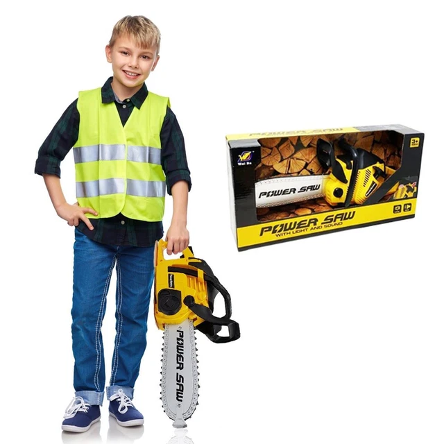 KIDS CHAINSAW TOYS Rotating Chain Battery Operated Construction Pretend ...