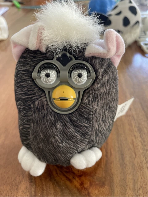 PELUCHE FURBY MC Donald 2000 Grisé Paupières mobiles. stuffed toy Grey ...