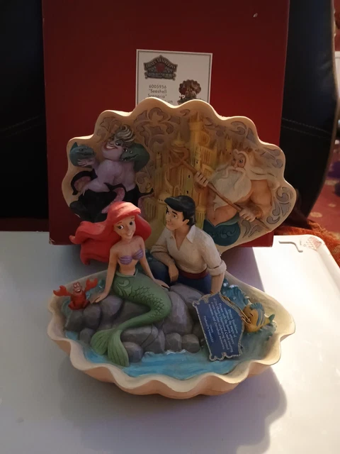 DISNEY TRADITIONS JIM Shore Little Mermaid Shell Scene Enesco 8" £42.69 ...