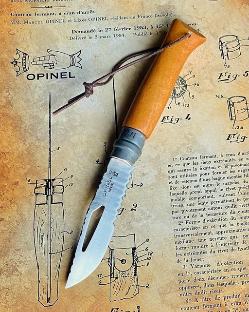 COUTEAU OPINEL N°8 Le Classique 90's Lame Outdoor Guillochée Custom ...