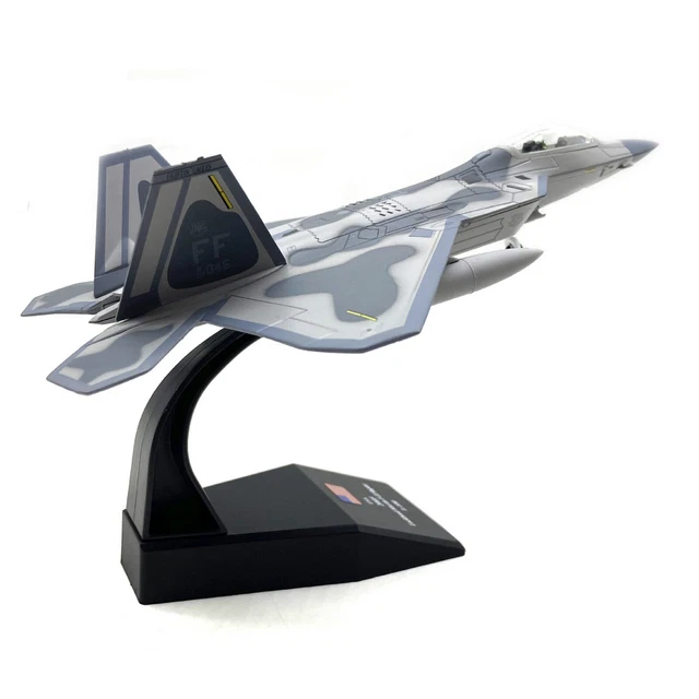 1/100 US F22 Raptor Stealth Fighter Aircraft Model Military Jet Scene ...