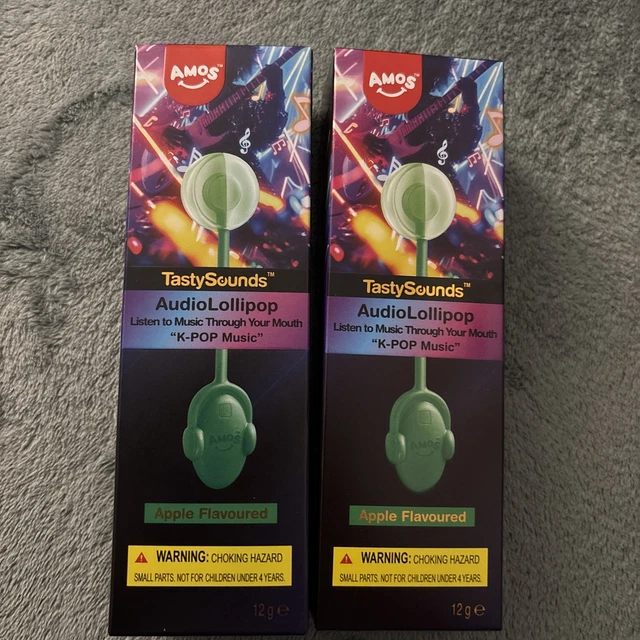 AMOS MUSIC LOLLIPOP Candy, 1x Apple Flavor Audio Singing Lollies Sweets ...