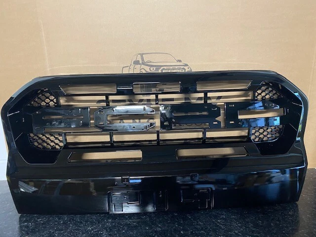FITS FORD RANGER Raptor Complete Gloss Black Grille with LED 2015-2019 ...