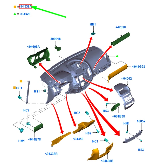 FORD RANGER T6 MK1 Instrument Right Lower Panel Trim Assy 2224495 NEW ...