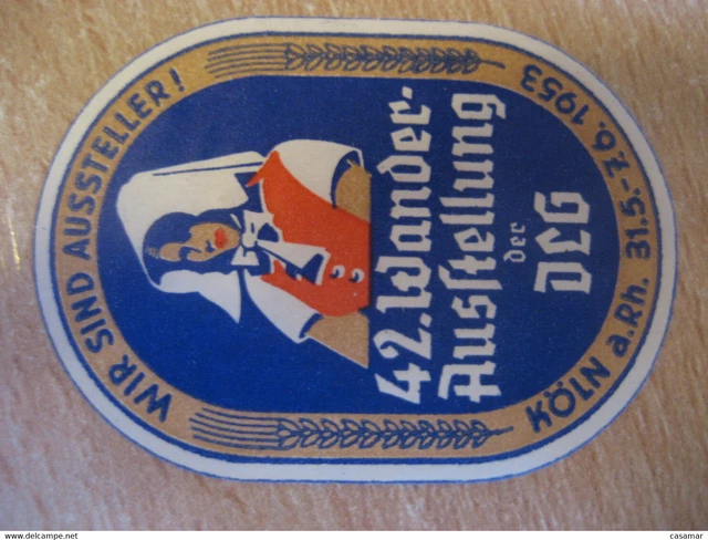 KOLN 1953 DLG Ausstellung Agriculture Farming Poster Stamp Vignette ...