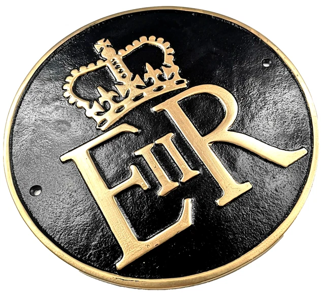QUEEN ELIZABETH II - Royal Sypher - Sign / Plaque - London King Palace ...