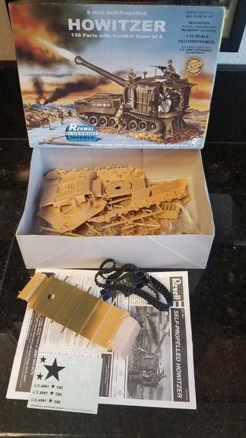 RENWAL 8& SELF Propelled Howitzer Tank 1/32 Scale Model Kit Started $20 ...