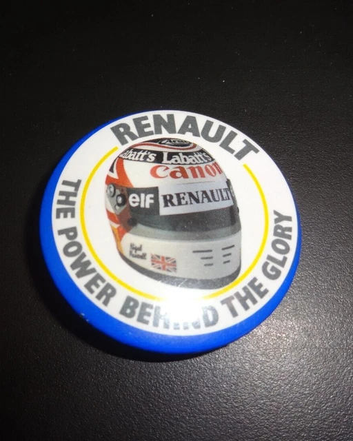 RENAULT F1 RACING The Power Behind Glory Pin Button Badge 1992 Nigel ...