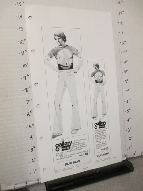 HAGGAR 1976 MEN'S clothing sales ad sheet GALLERY yacht rock Dacron ...